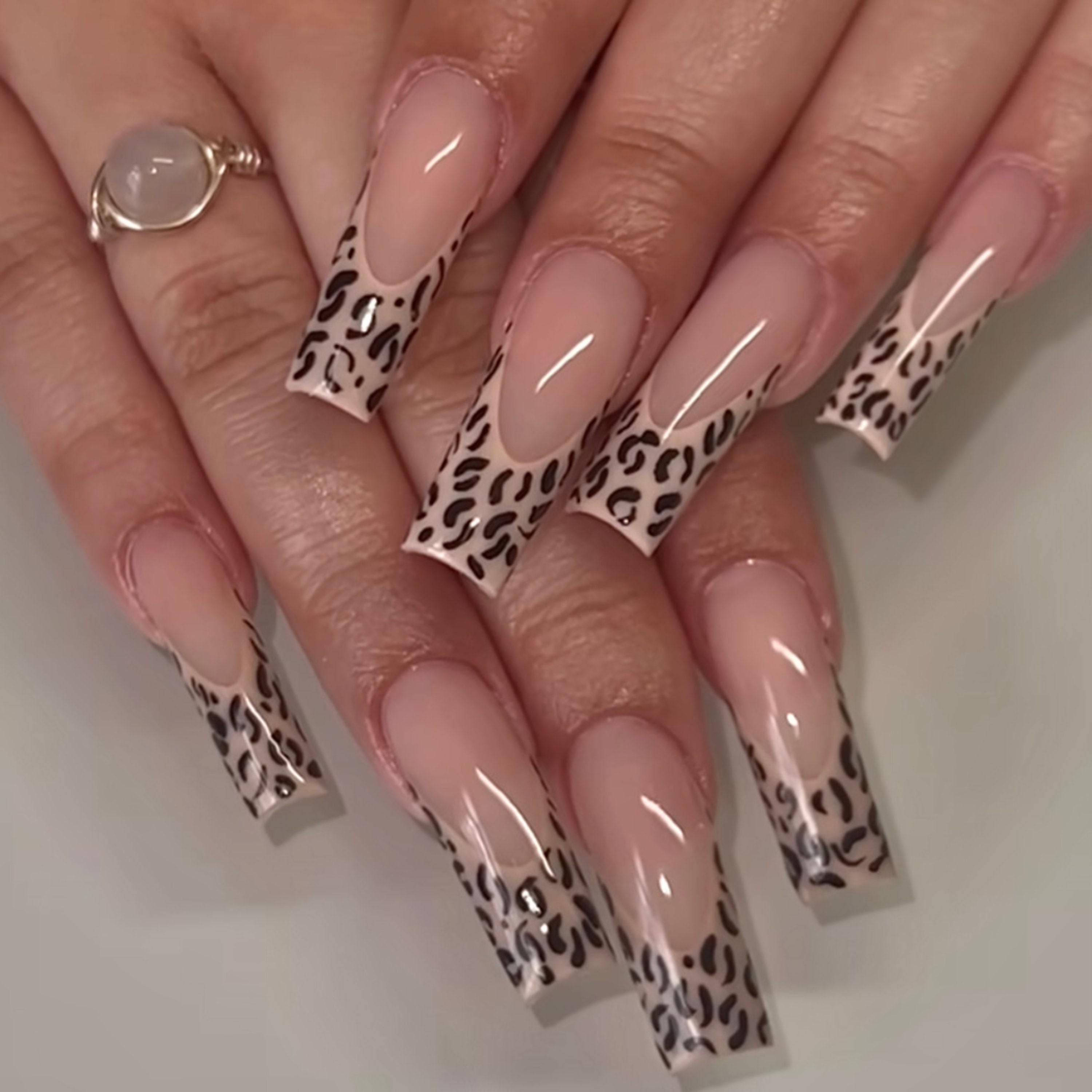 Cheetah Flare Nails