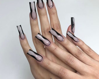 Long Square Press on Nails - Etsy