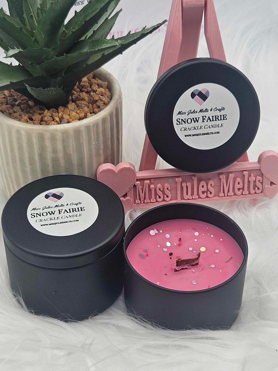 Ice Queen / Snow Angel Strong Highly Scented Wooden Wick Crackle Candle ...