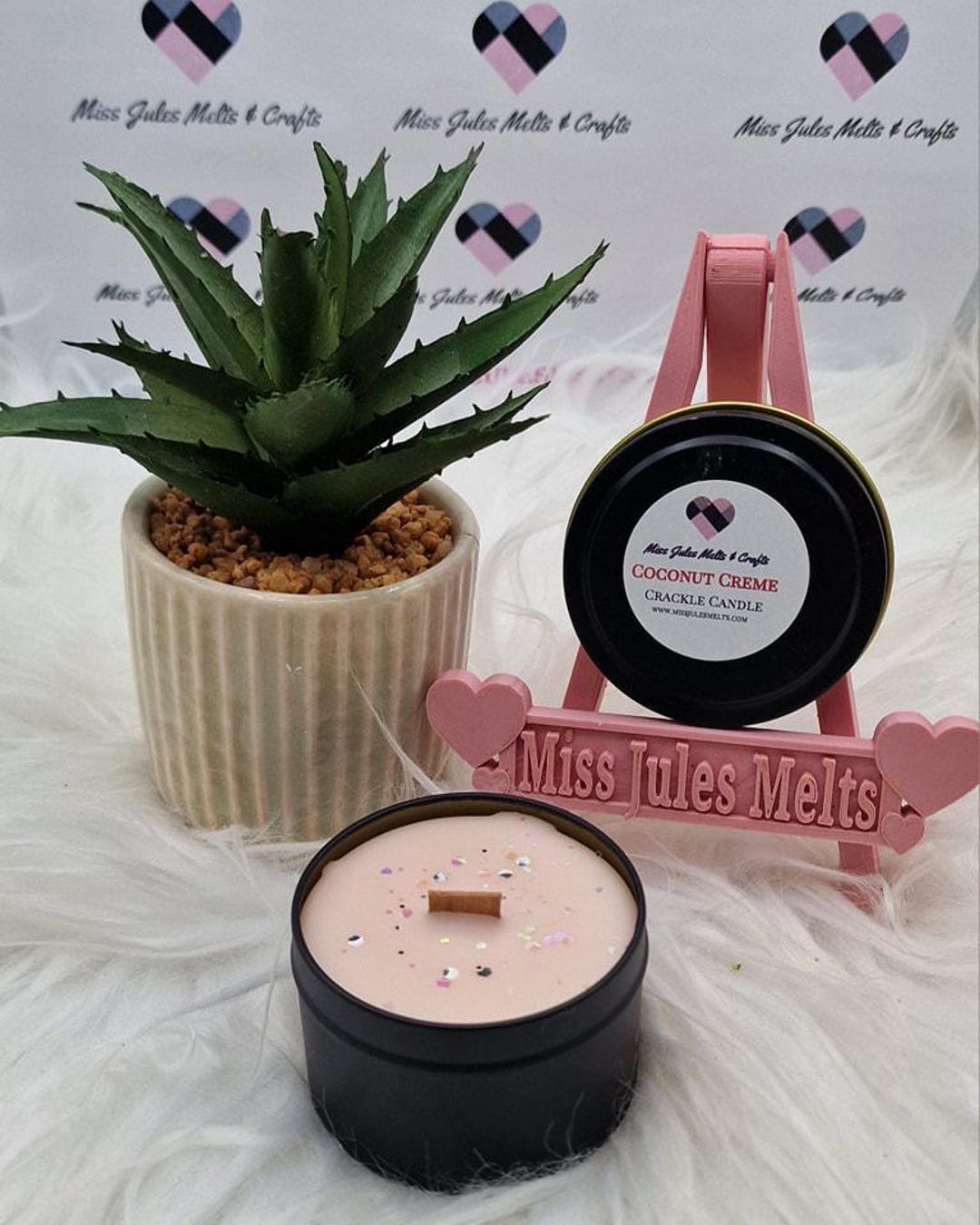 Coconut Creme Highly Scented Wooden Wick Crackle Candle 30hrs Burn Time ...