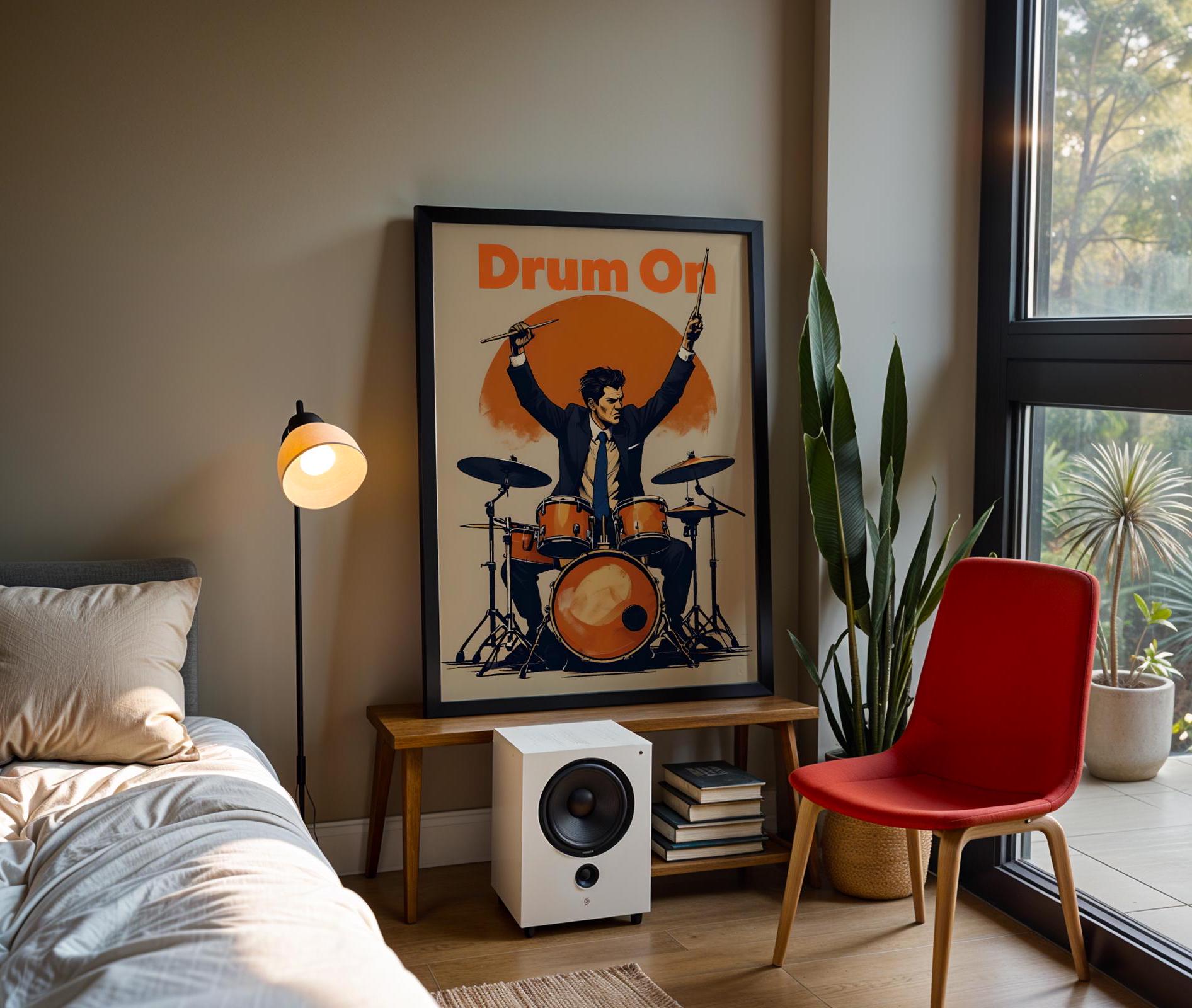 Vintage Drum Digital Poster - Drumsticks Poster - Gift for Drummer ...