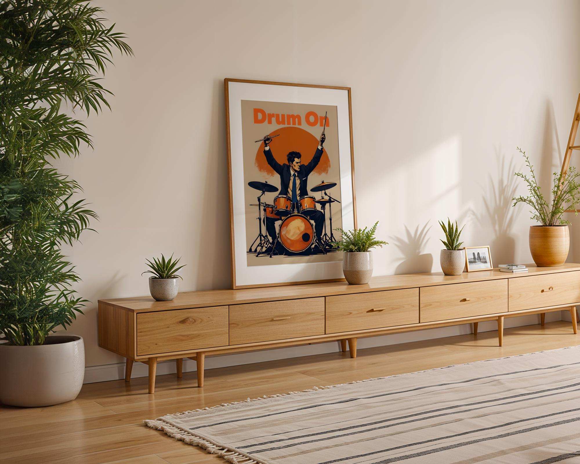 Vintage Drum Digital Poster - Drumsticks Poster - Gift for Drummer ...