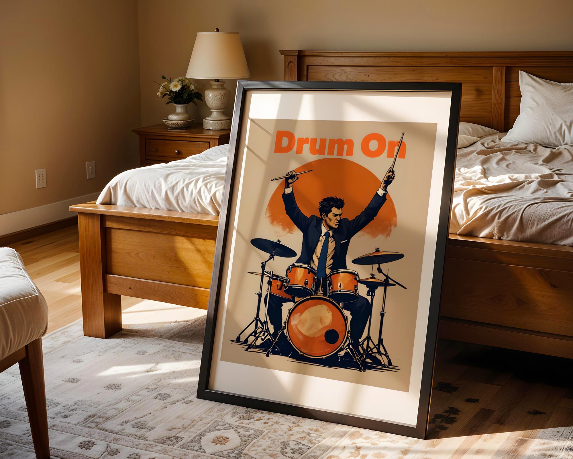 Vintage Drum Digital Poster - Drumsticks Poster - Gift for Drummer ...