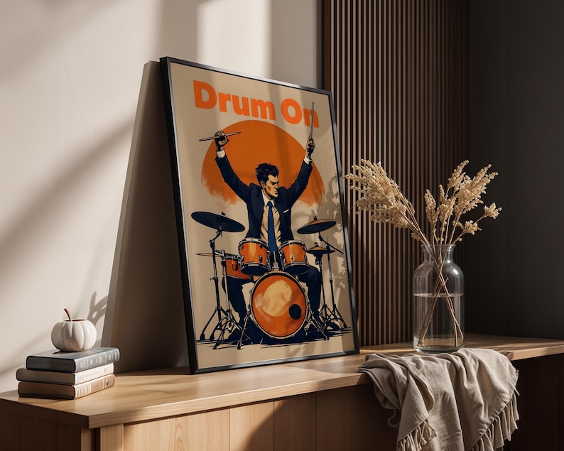 Vintage Drum Digital Poster - Drumsticks Poster - Gift for Drummer ...