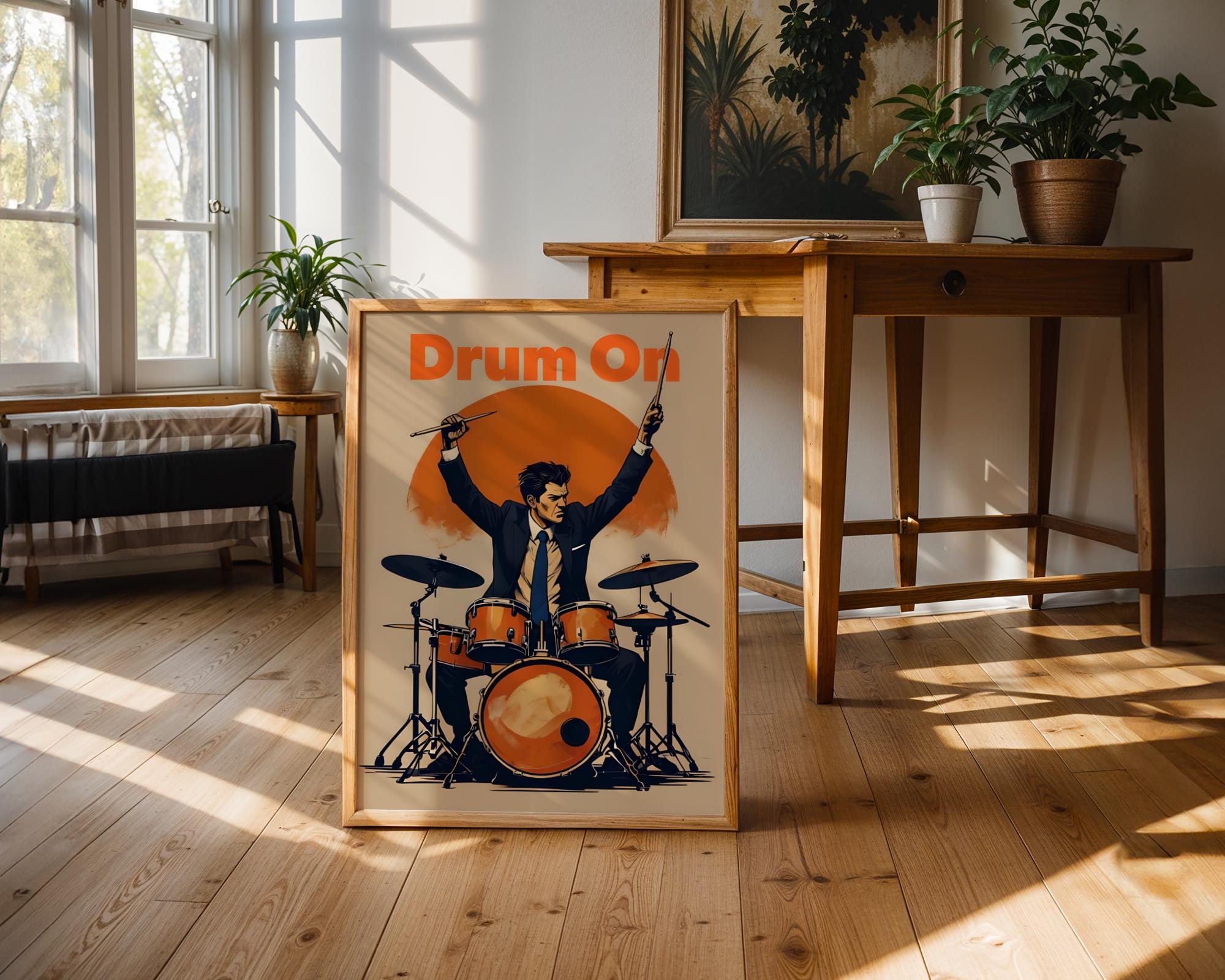 Vintage Drum Digital Poster - Drumsticks Poster - Gift for Drummer ...