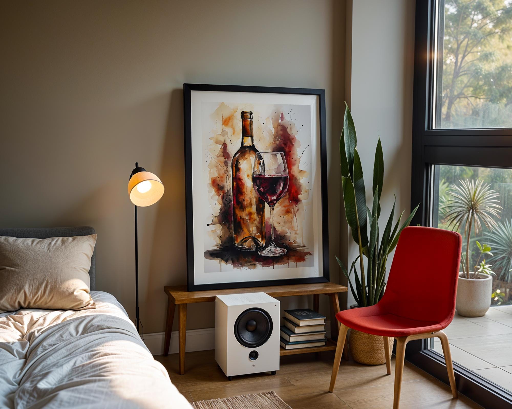 Wine Bottle Poster, Alcohol Poster, Digital Prints Wall Art, Home Decor ...