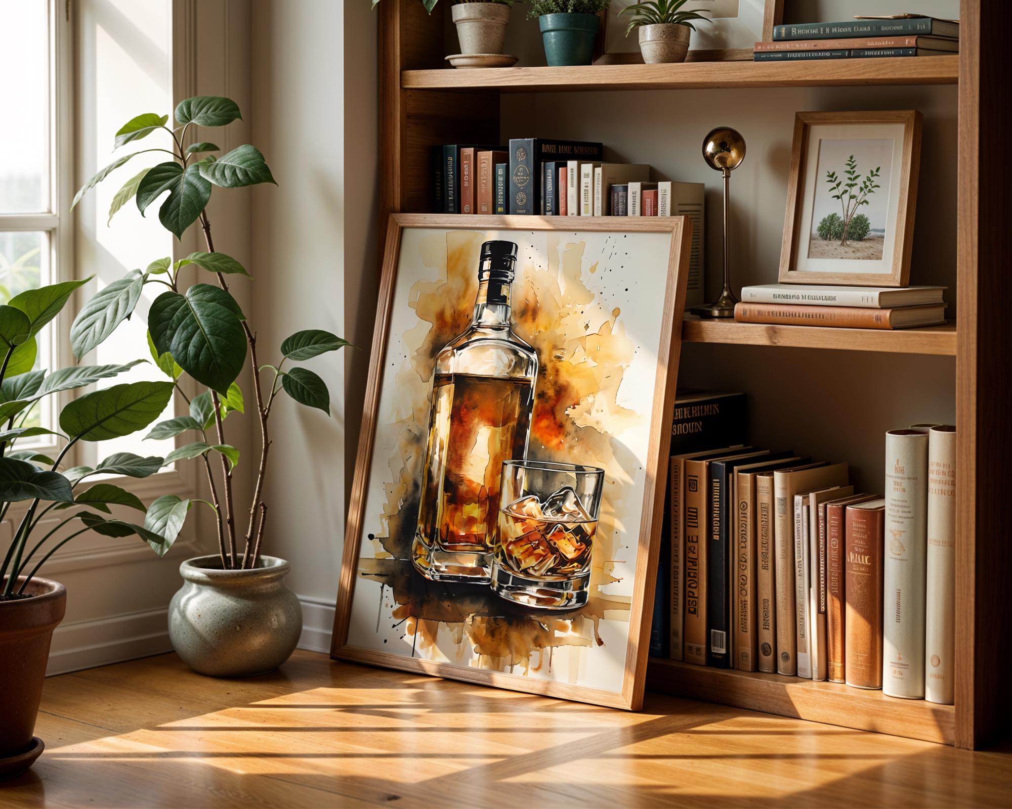 Rum Bottle Poster, Alcohol Poster, Digital Prints, Wall Art, Home Decor ...