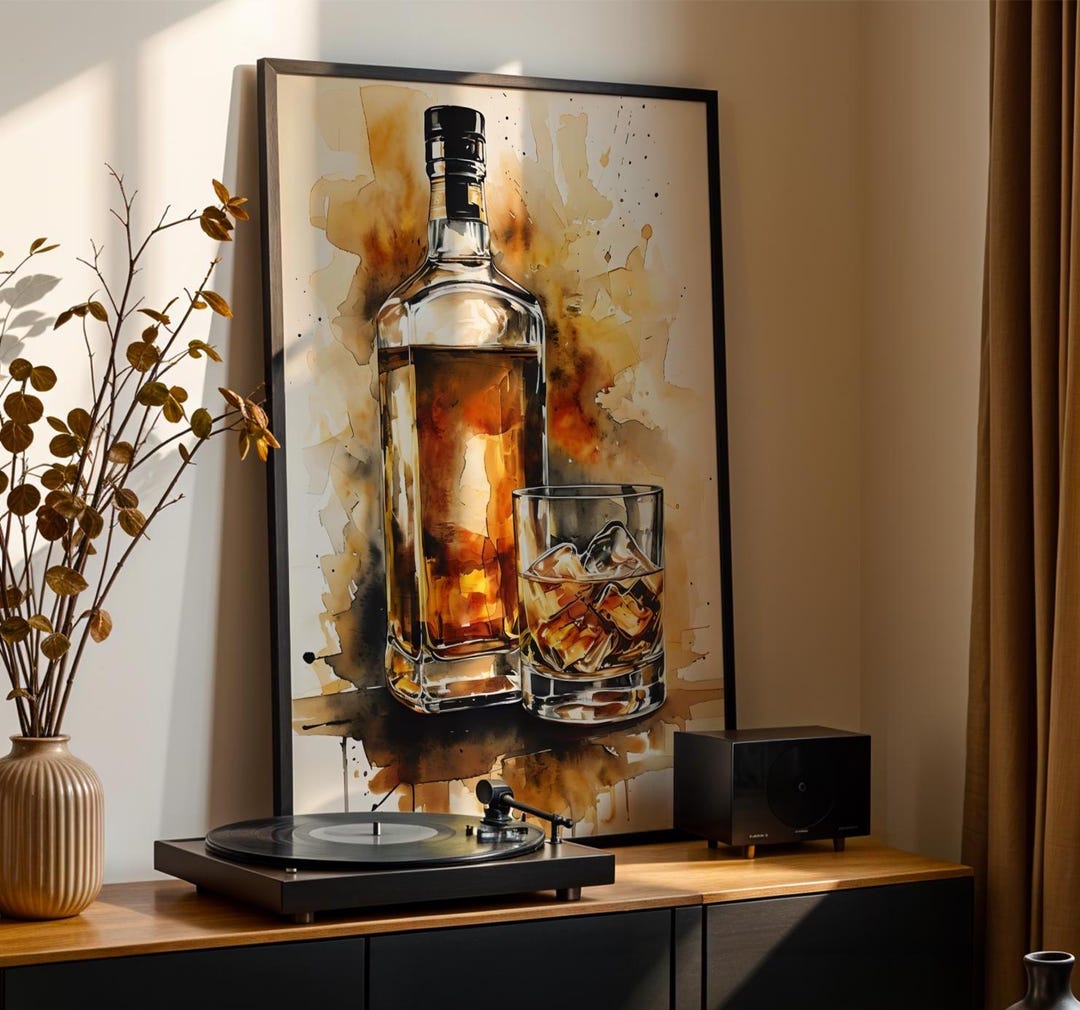 Rum Bottle Poster, Alcohol Poster, Digital Prints, Wall Art, Home Decor ...