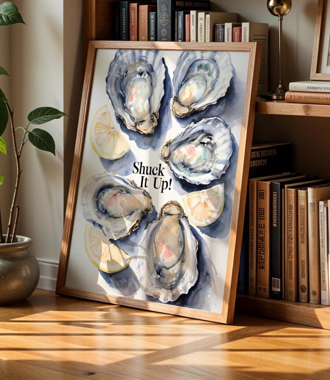 Shuck It Up! Oyster Art Print, Seafood Decor, Kitchen Wall Art ...