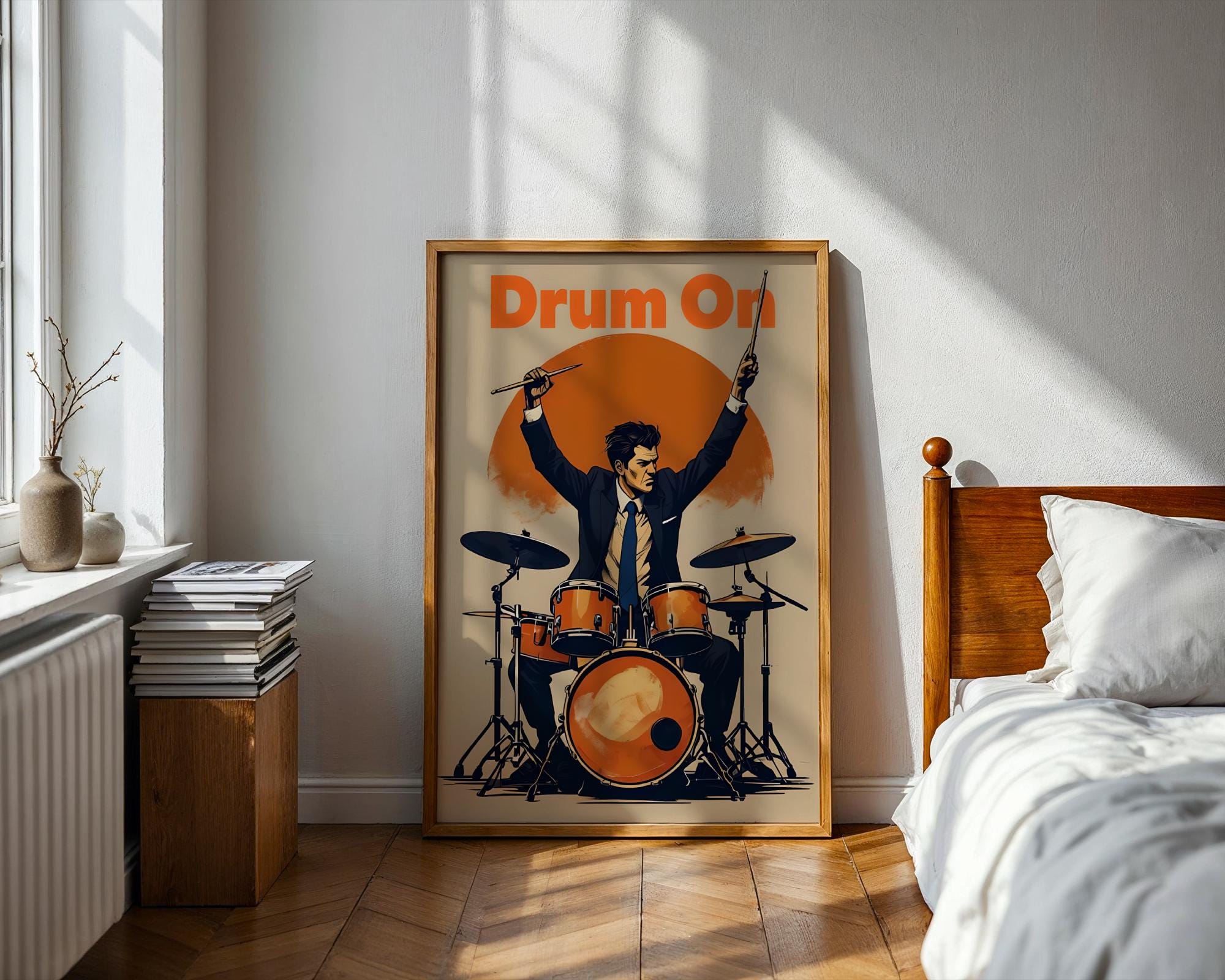 Vintage Drum Digital Poster - Drumsticks Poster - Gift for Drummer ...