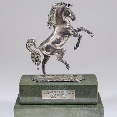 Solid Silver Horse Statue 'invicta' on Marble - Etsy