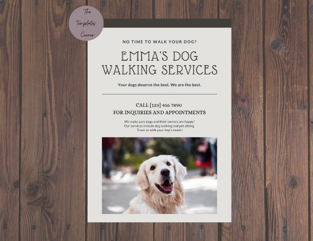 Dog Walking Flyer - Etsy