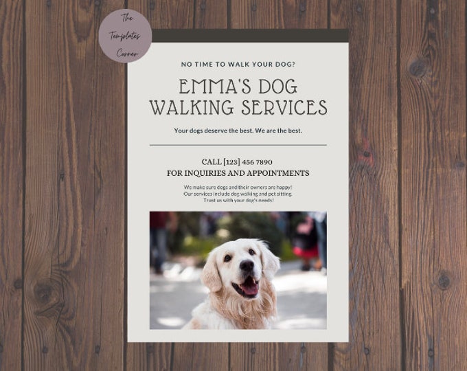 DOG WALKER FLYER - Etsy Canada