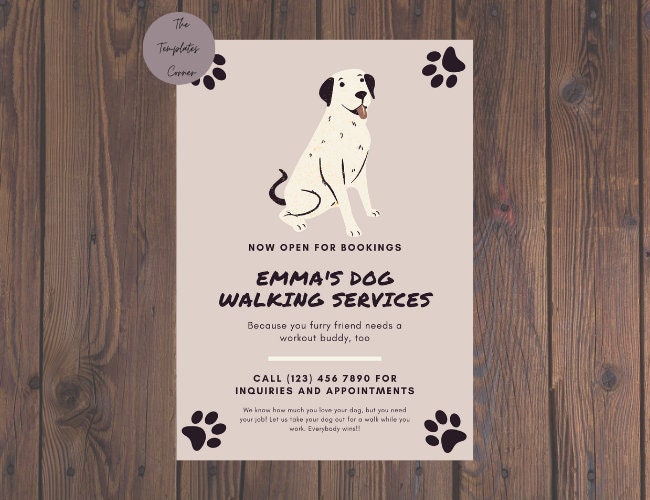 DOG WALKER FLYER - Etsy