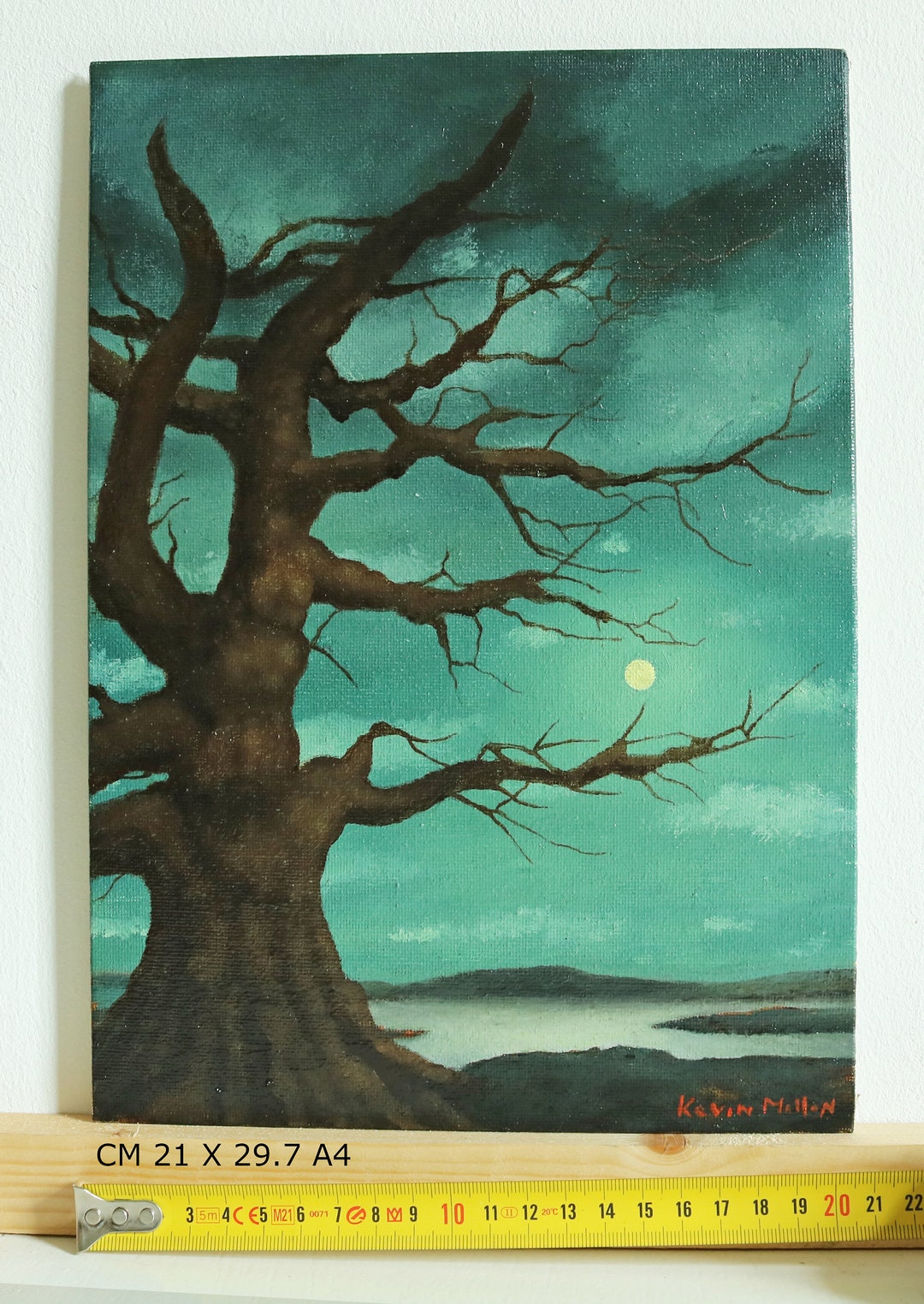 Traditional Oil Painting "oak Tree in Moonlight" - Etsy