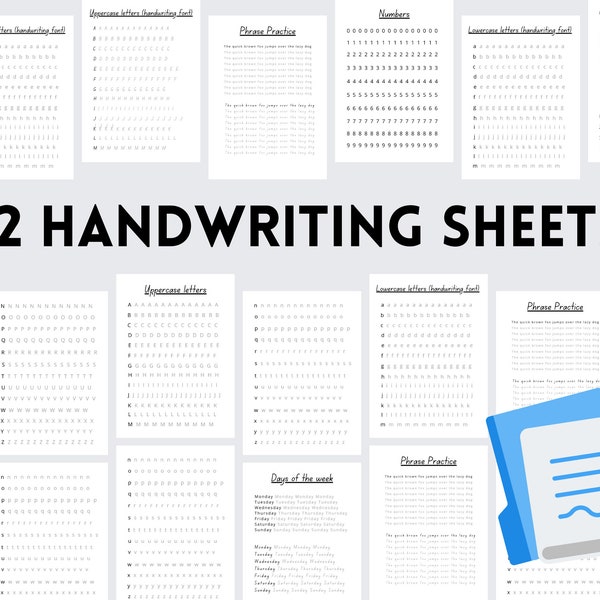 Handwriting Practice Sheet Printable - Etsy