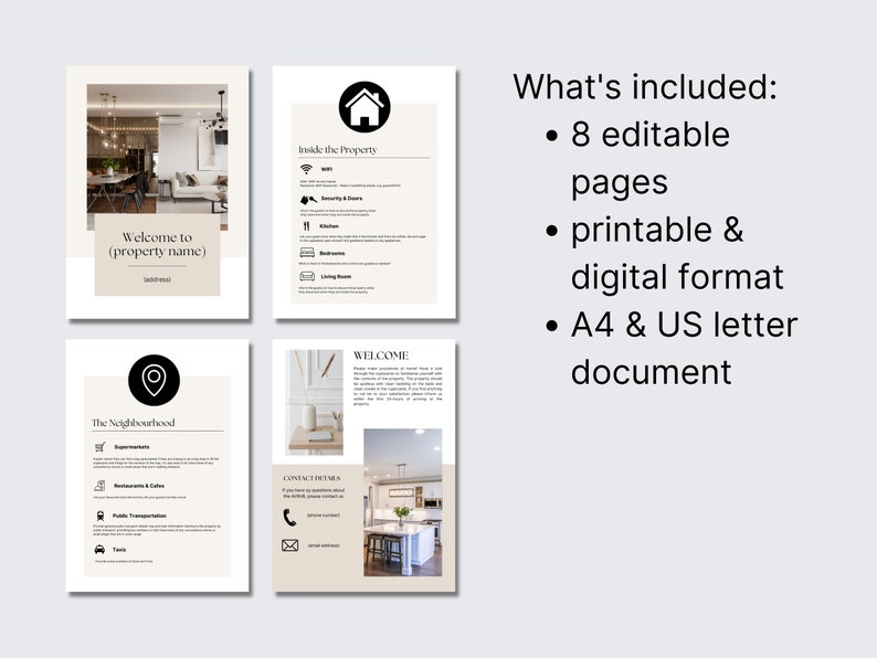 The Ultimate Editable Airbnb Welcome Book Template Made in Canva ...
