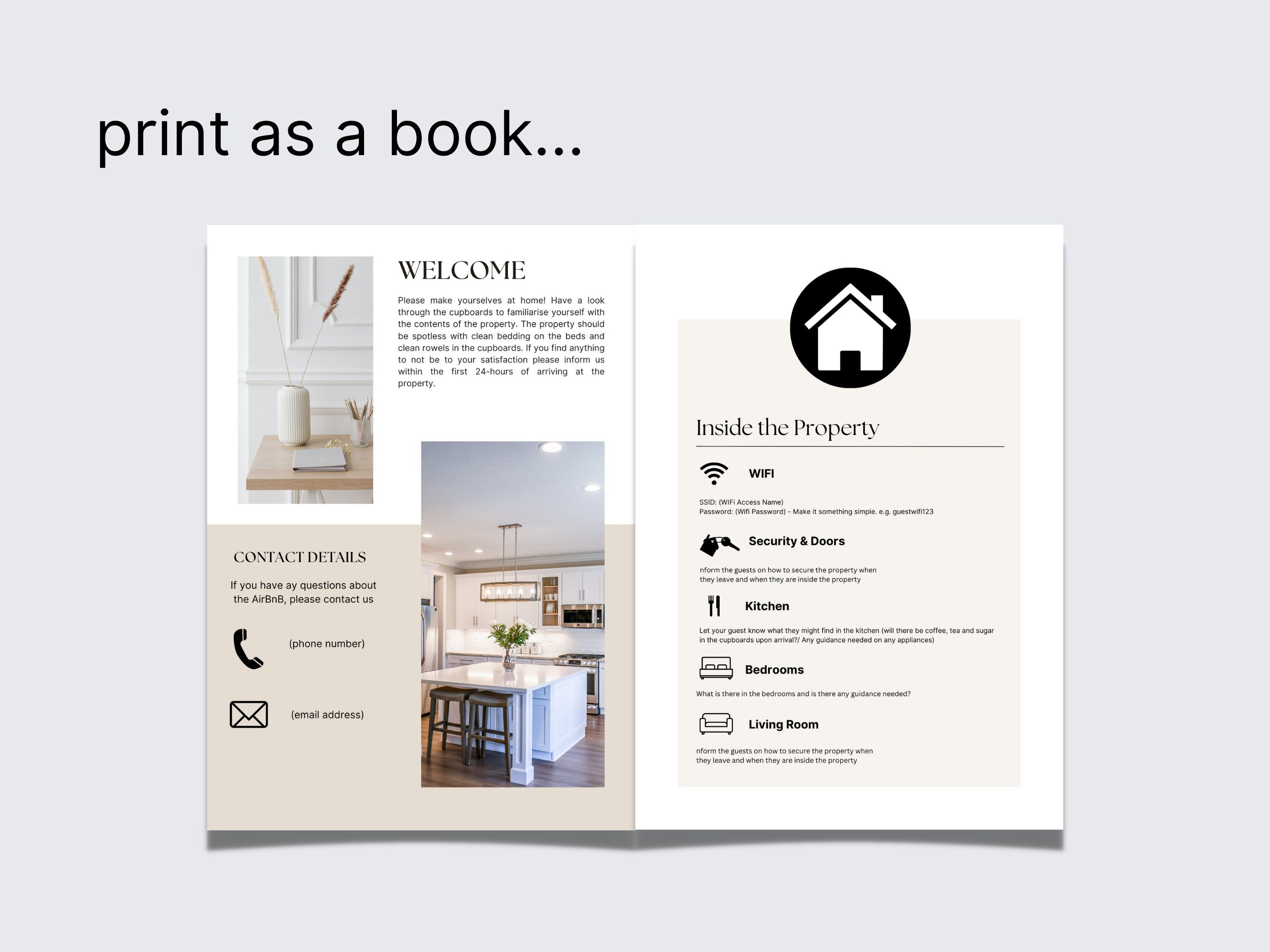 The Ultimate Editable Airbnb Welcome Book Template Made in Canva ...