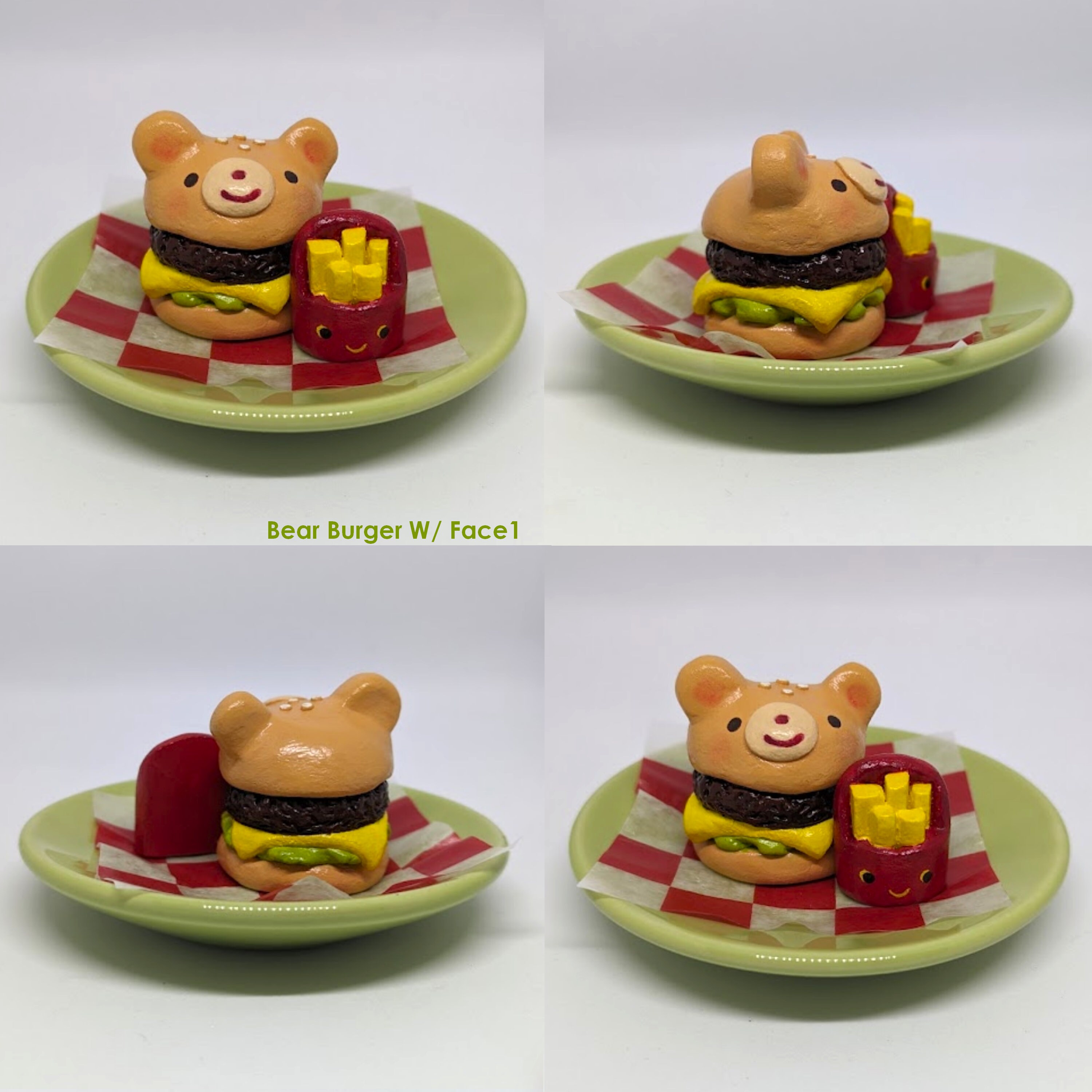 Bear Burger Clay Art Toy Figurine - Etsy