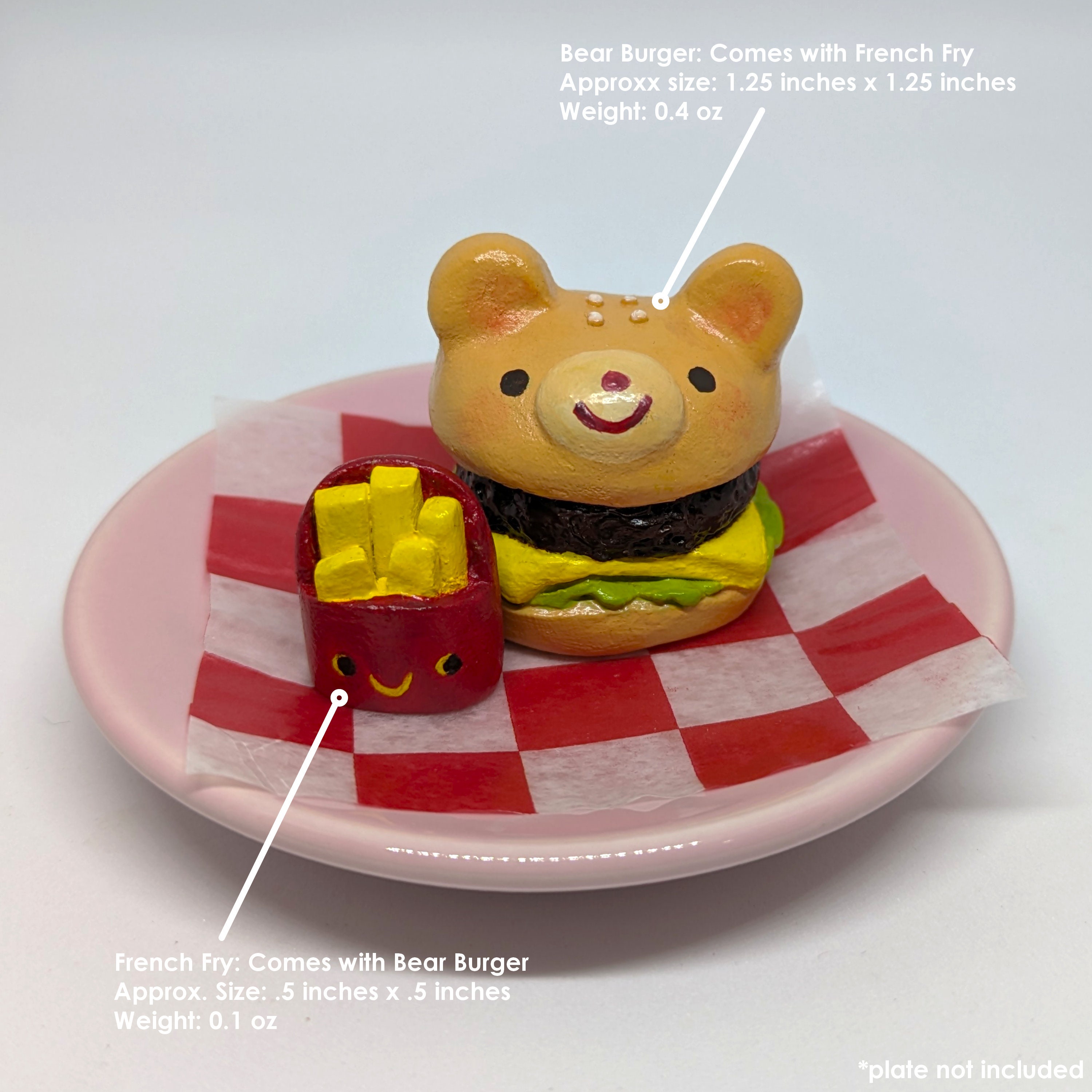 Bear Burger Clay Art Toy Figurine - Etsy