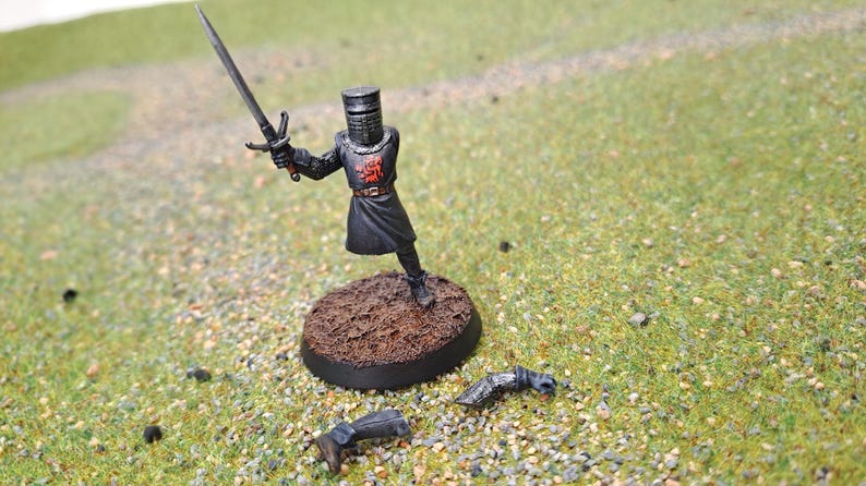 2 Black Knights and Rabbit of Caerbannog Miniatures monty Pythons Holy ...