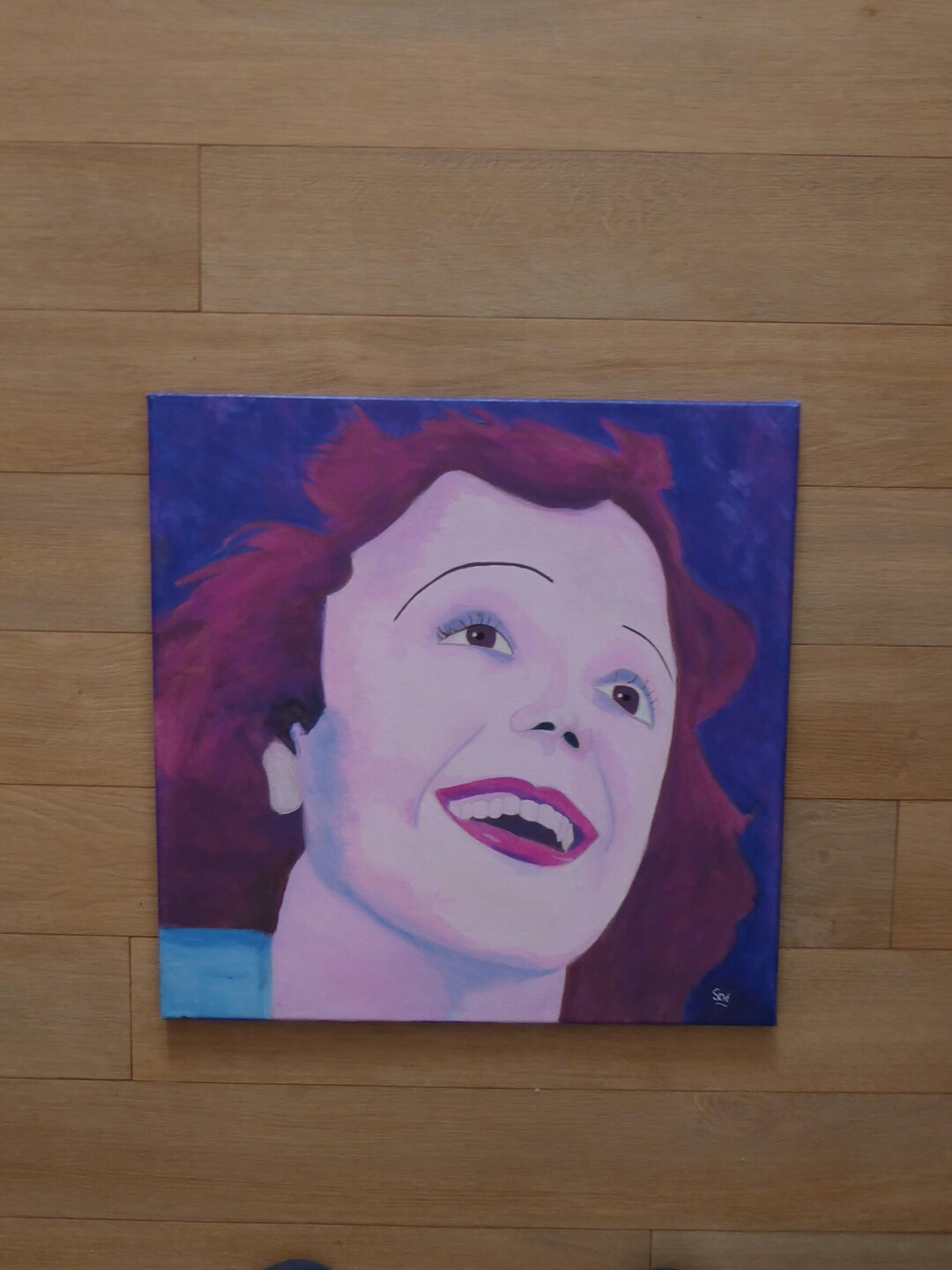 Edith Piaf Portrait Painting on Canvas, 40x40 Cm / Vintage Portrait ...