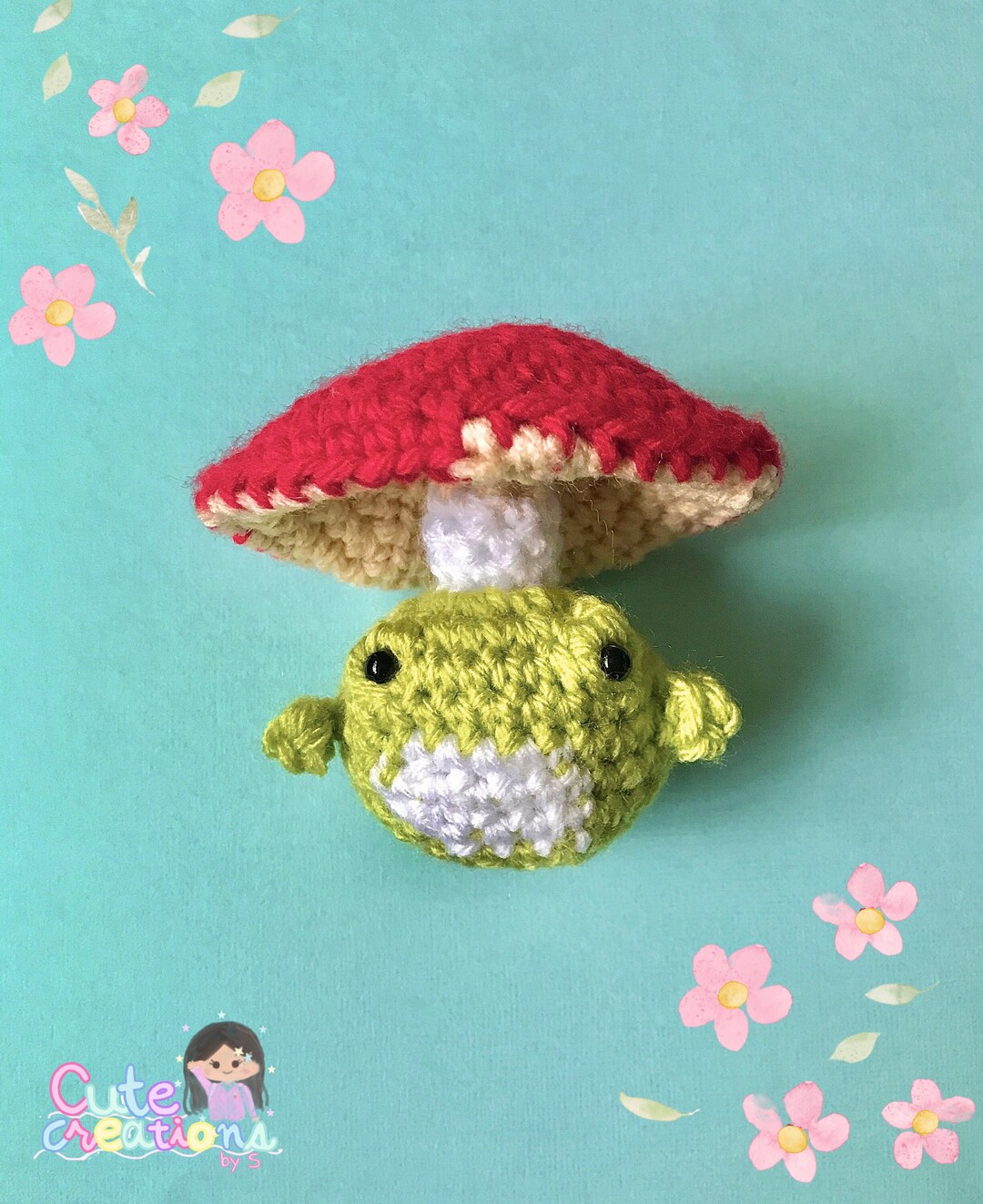 Crochet Poppable Mushroom Frog Cute Fidget Toy Collectible Gift ...