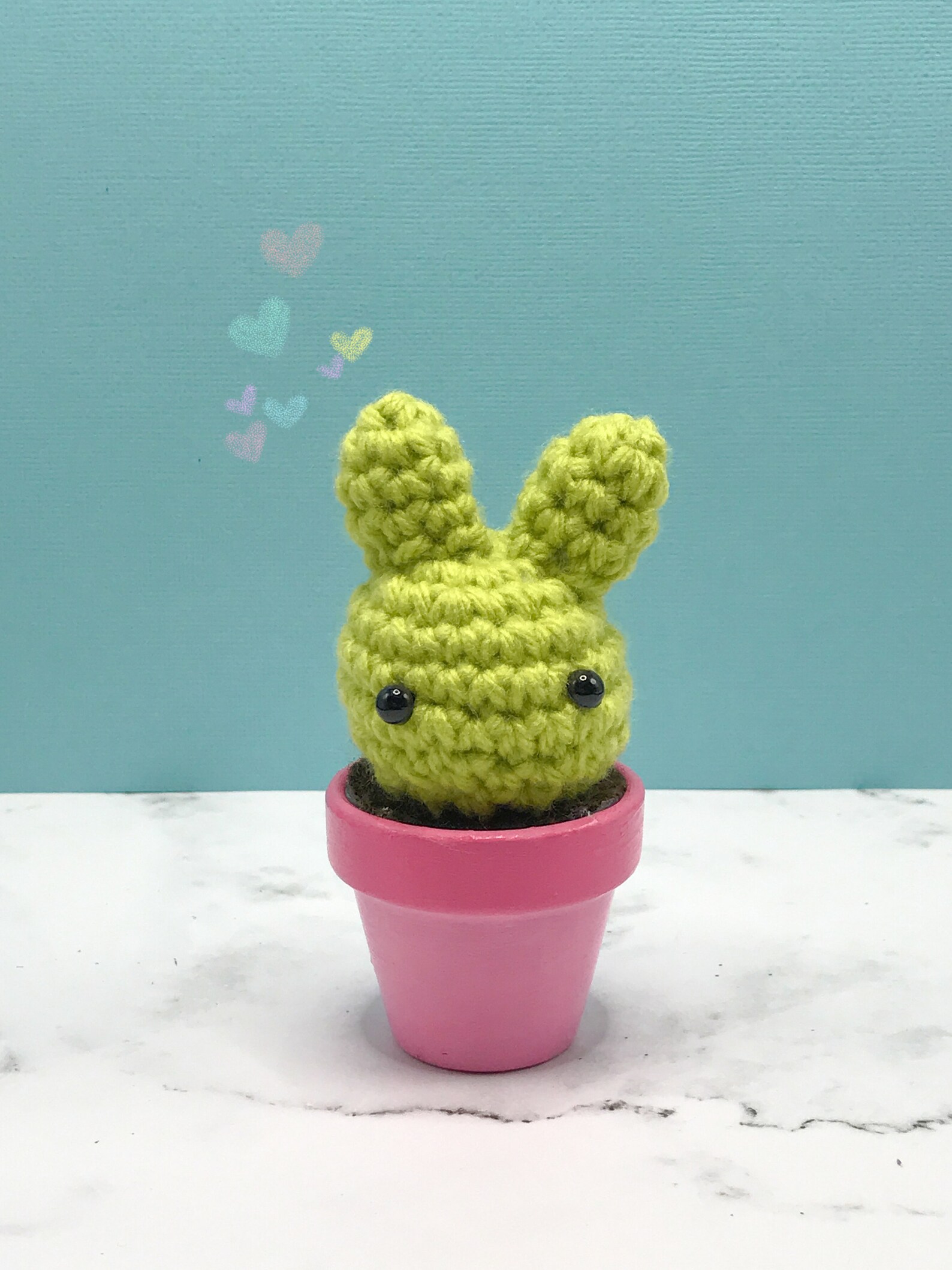 Crochet Cat and Bunny Cactus Cute Room Decro Plant Personalized ...
