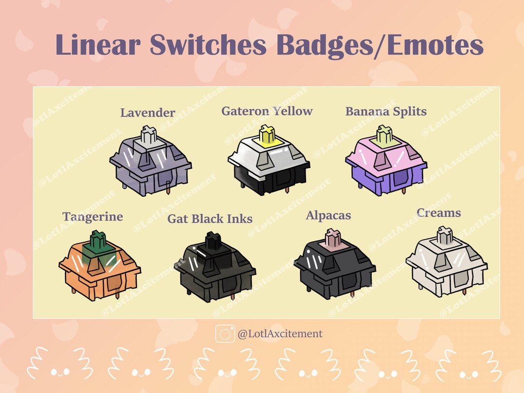 Linear Switches Twitch Badges and Emotes | Mechanical Keyboard - Etsy