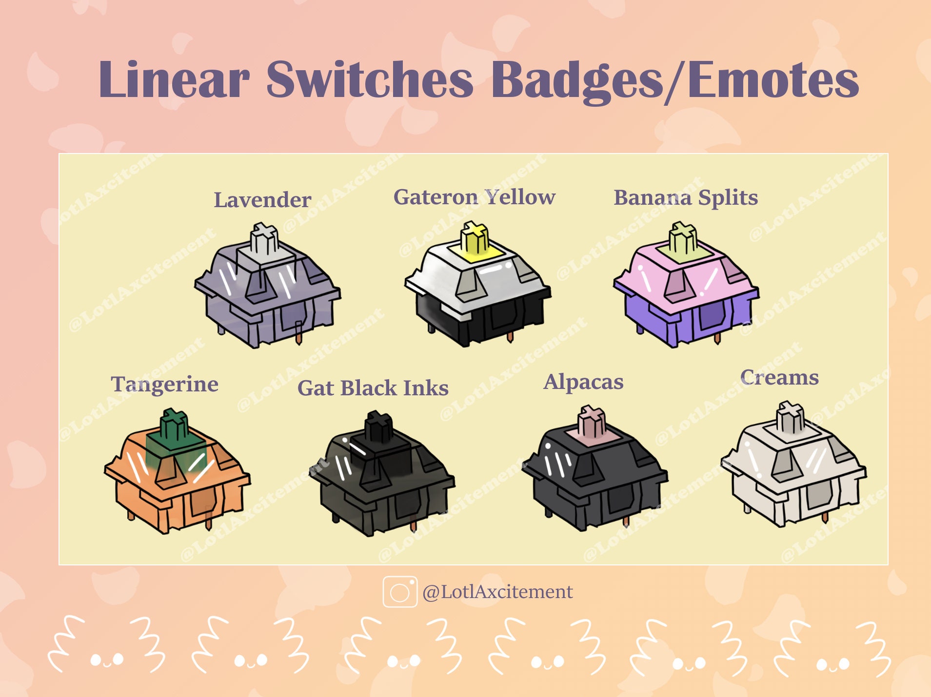 Linear Switches Twitch Badges and Emotes | Mechanical Keyboard - Etsy