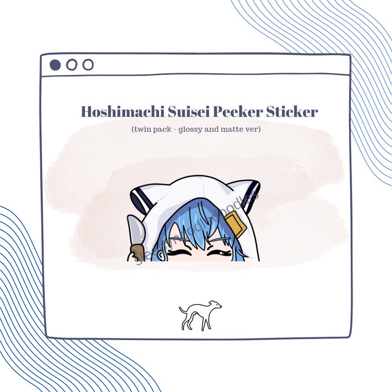 Idol Vtuber: Suisei Peeker Sticker Twin Pack - Glossy and Matte Ver ...