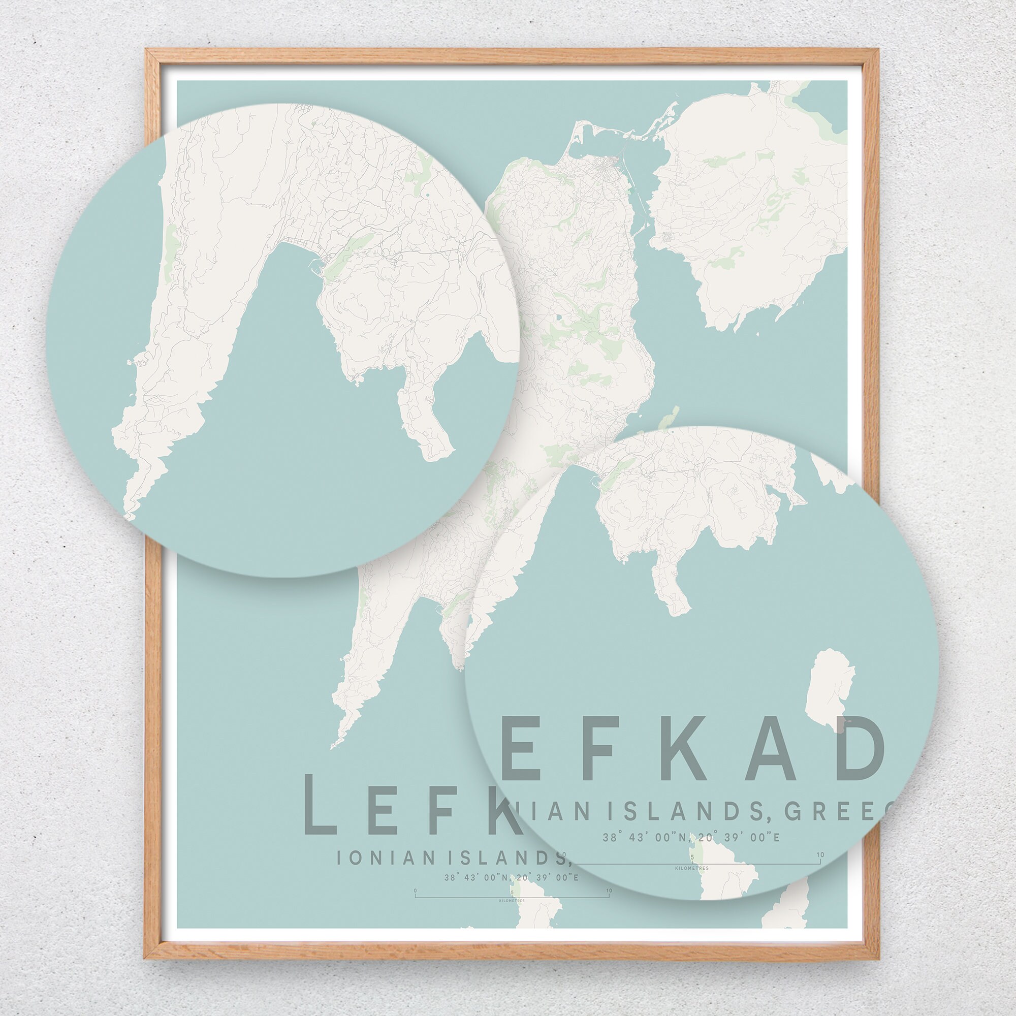LEFKADA Map Print Greek Island Greece City Map Print Wall Art Poster ...