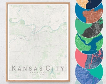Kansas City Map Poster - Etsy