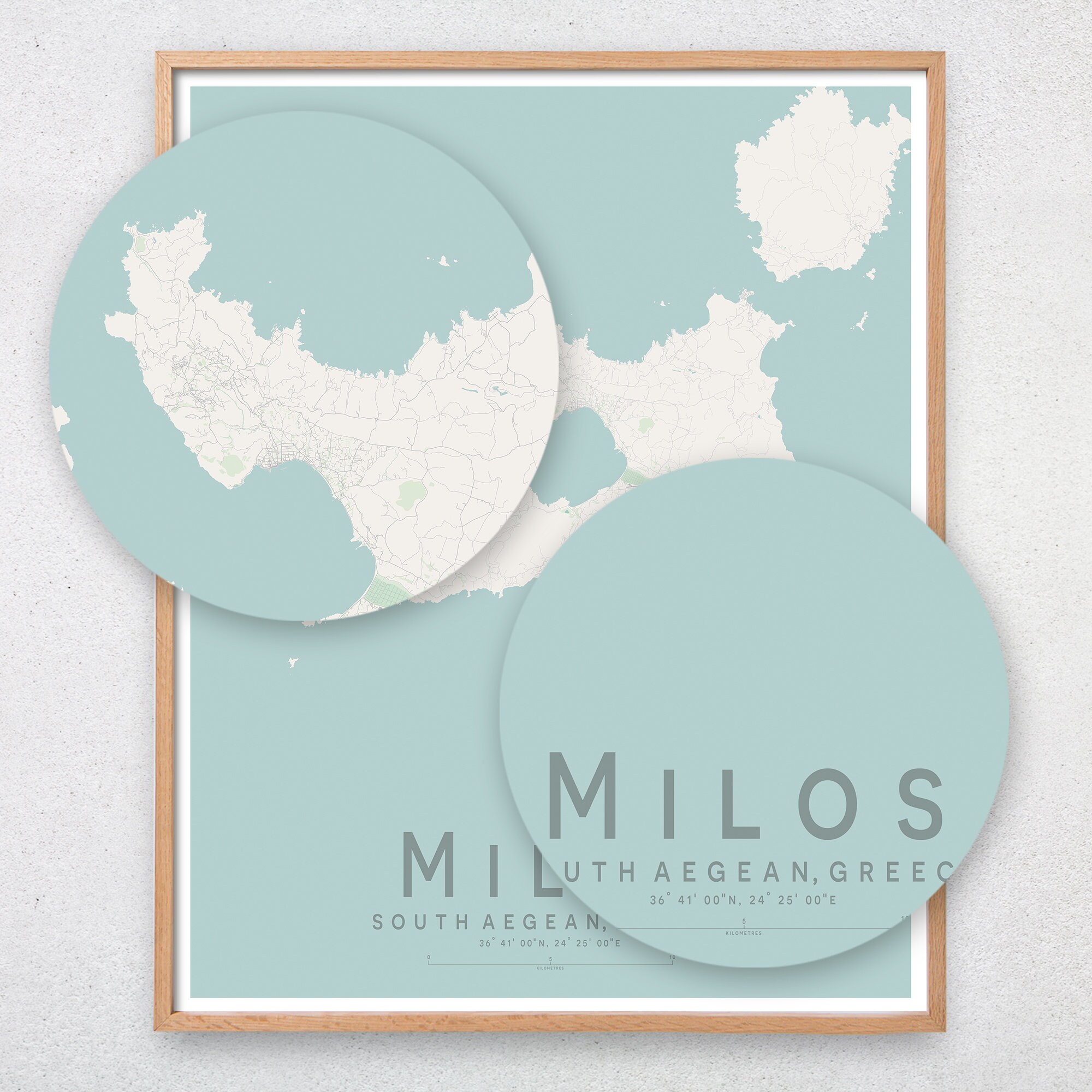 MILOS Map Print Melos Greek Island Greece City Map Print - Etsy
