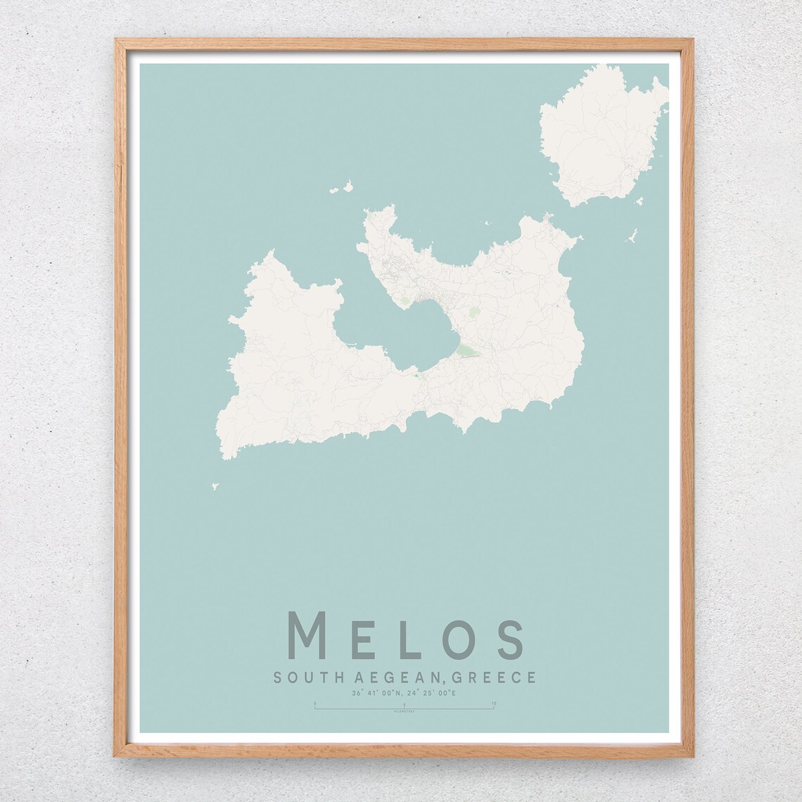 MILOS Map Print Melos Greek Island Greece City Map Print - Etsy