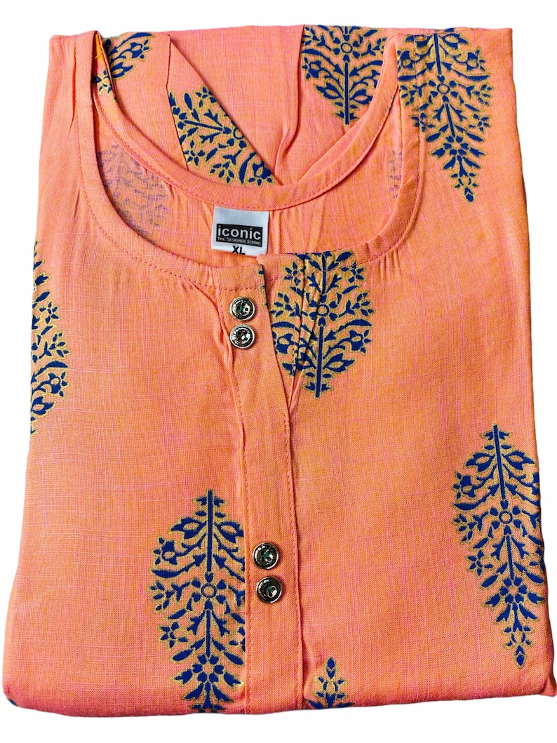 Indian Lenin Cotton Kurti for Women - Etsy