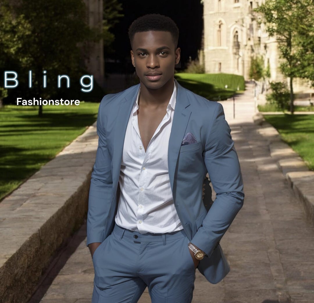 Me Blue Suit Men Wedding Suit Blue Two Piece Suit Party Wear Suit ...