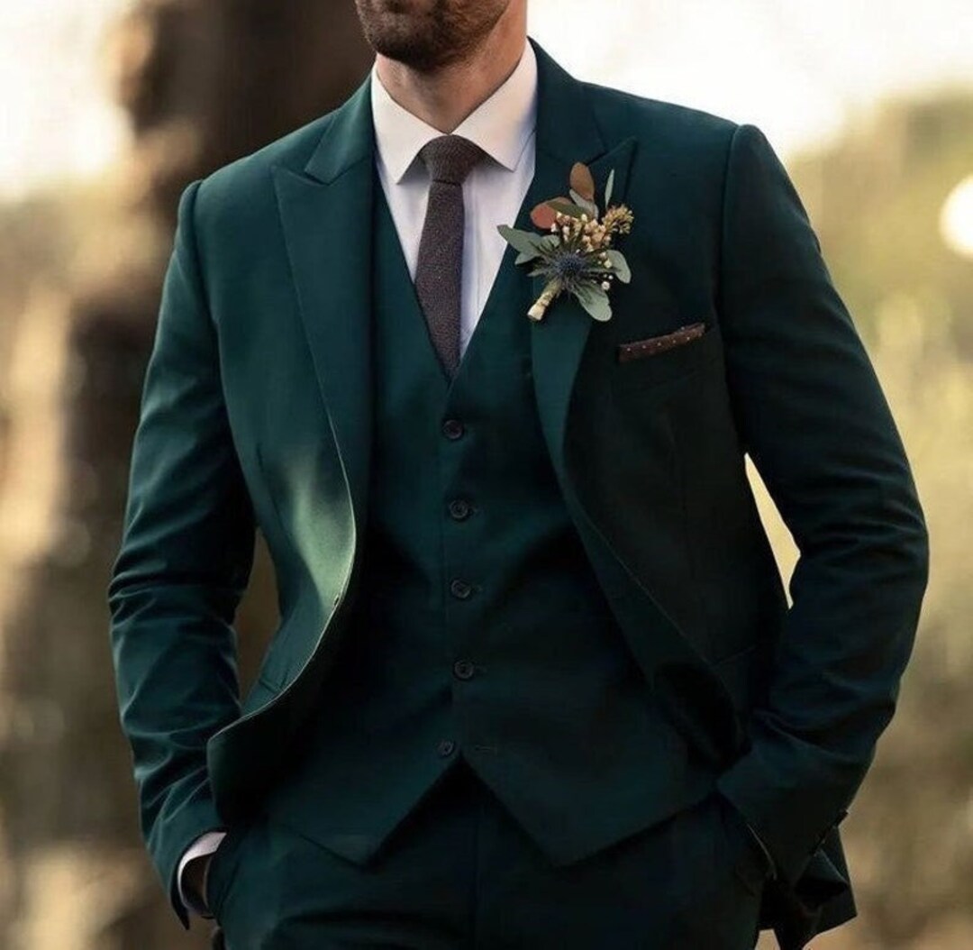 MEN GREEN SUIT Men Suit Men Wedding Suit Men Wedding Clothing Elegant ...