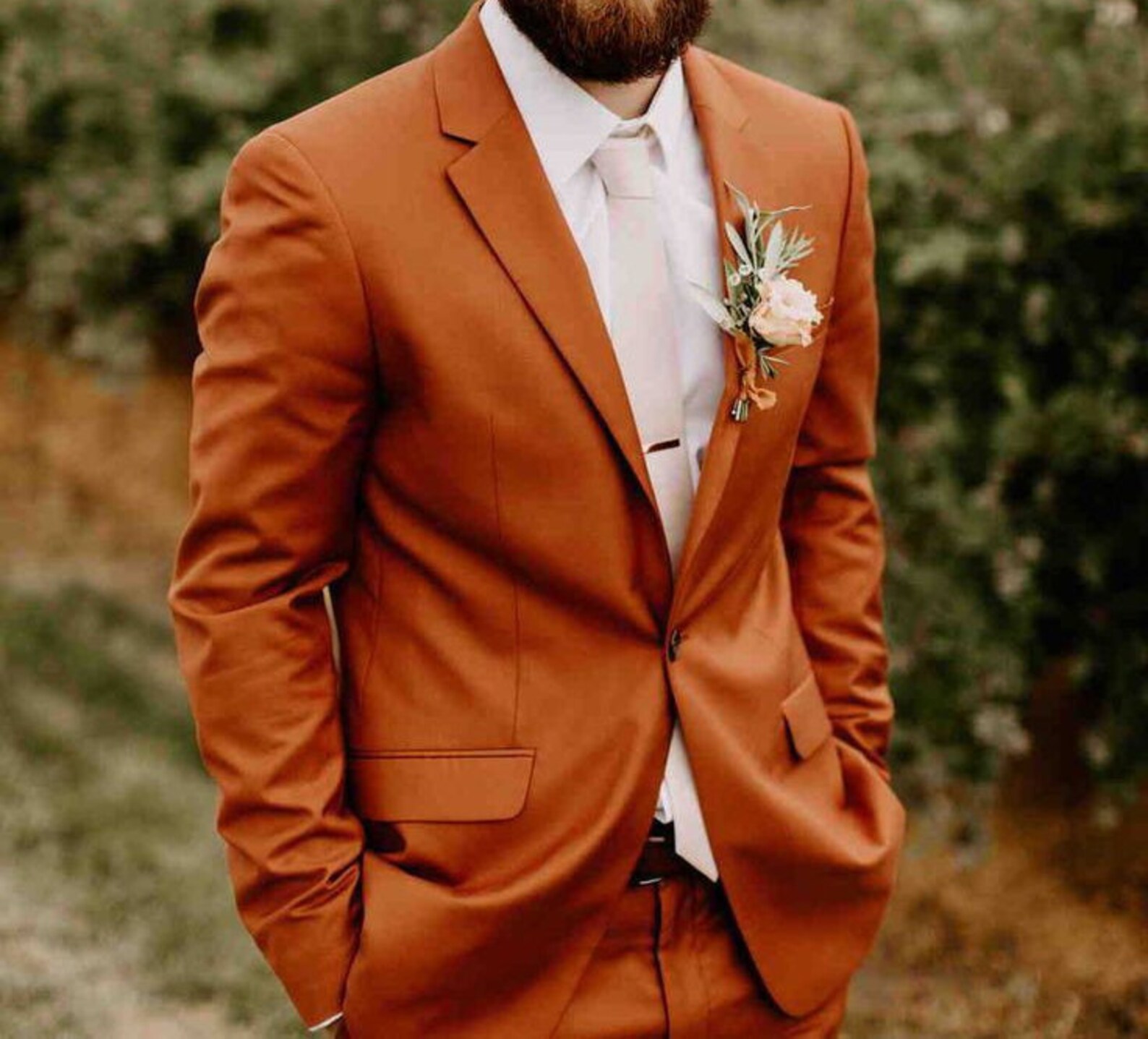 MEN RUST SUIT Men Wedding Suit Men Wedding Dress Groom - Etsy