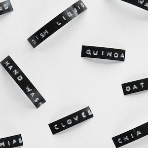 Black Embossed Labels for Your Bottles & Jars - Personalised - Etsy