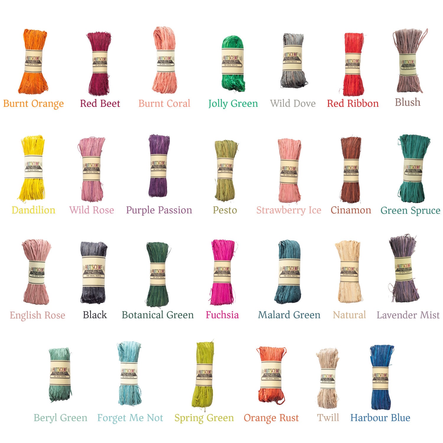 90m Natural Raffia - Assorted Colours - Gift Wrapping & Crafts ...