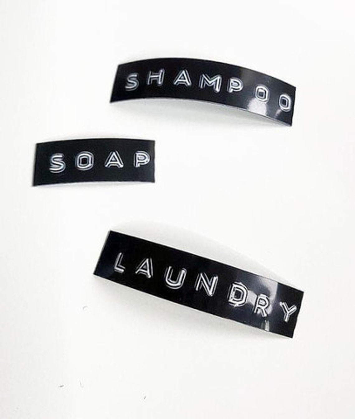 Black Embossed Labels for Your Bottles & Jars - Personalised - Etsy