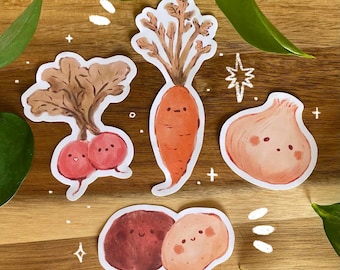 Cute Vegetable Stickers - Etsy