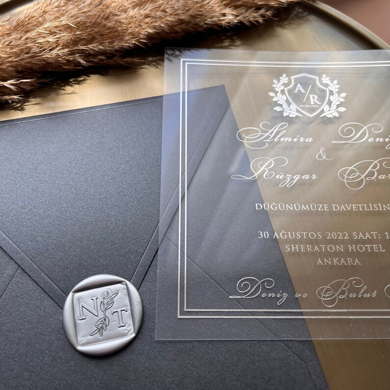 Silver Glossy Gilding Printed Invitation Cards, Elegant and Luxury ...
