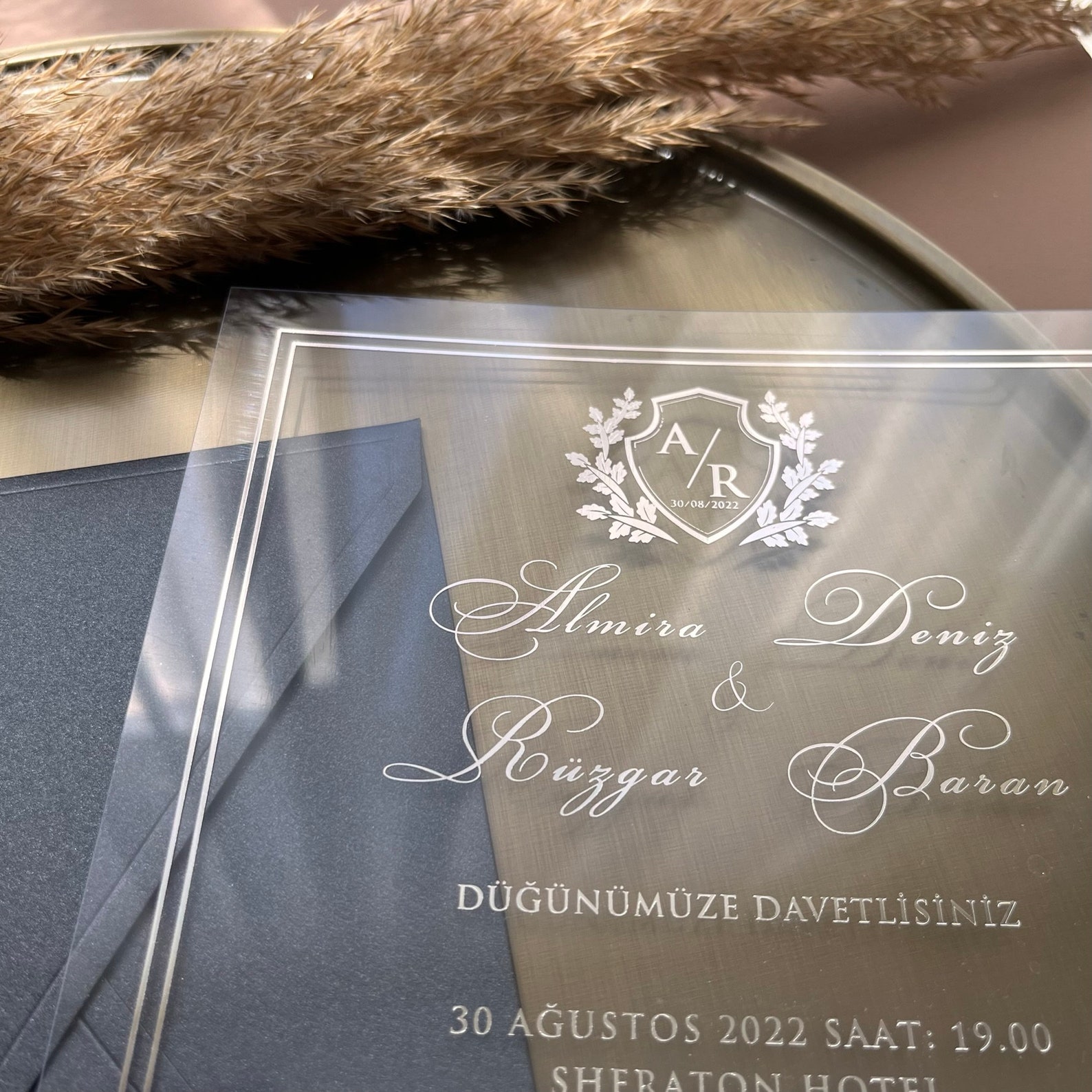 Silver Glossy Gilding Printed Invitation Cards, Elegant and Luxury ...