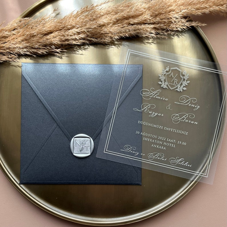 Silver Glossy Gilding Printed Invitation Cards, Elegant and Luxury ...