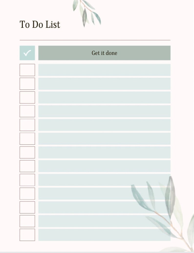 Greenery Planner/calendar/to Do List - Etsy