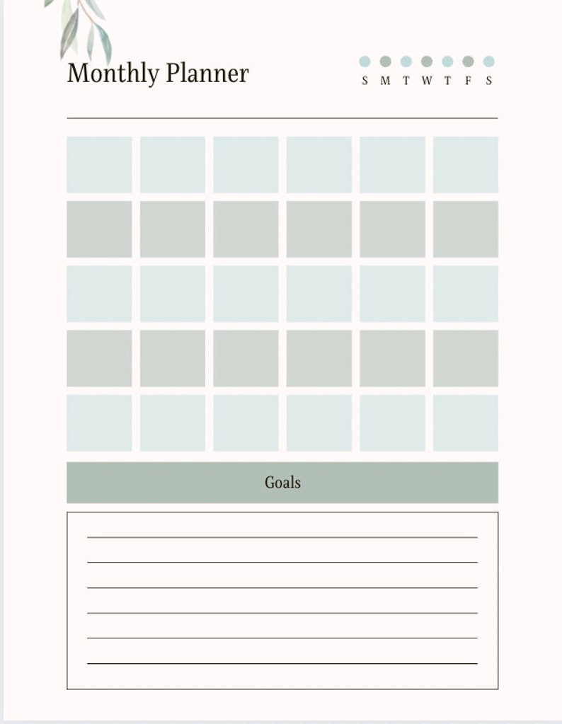 Greenery Planner/calendar/to Do List - Etsy