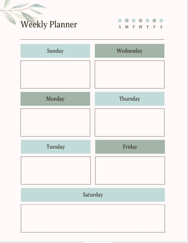 Greenery Planner/calendar/to Do List - Etsy