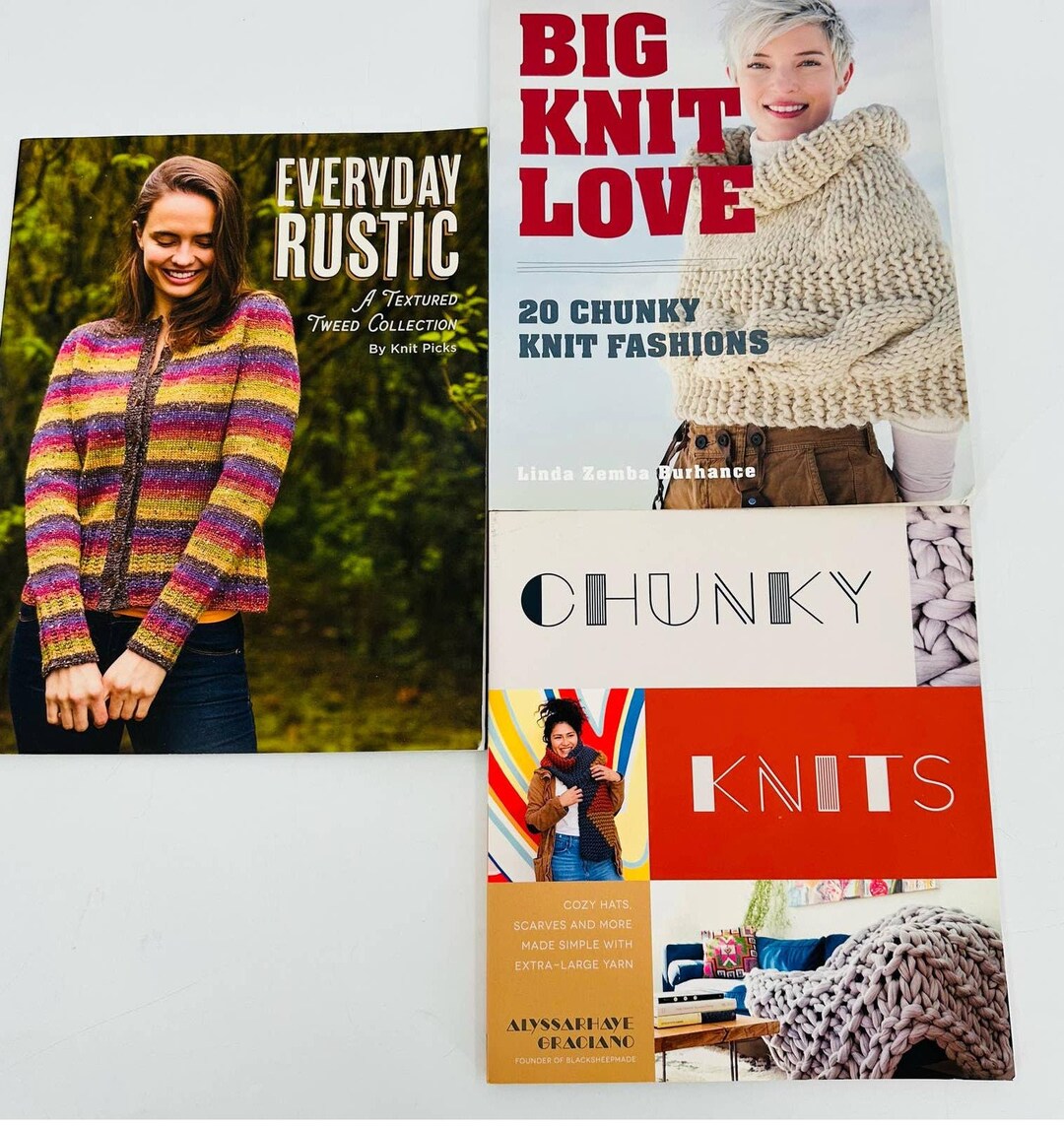 3 Sweater Knitting Pattern Books - Everyday Rustic Chunky Knits Big ...